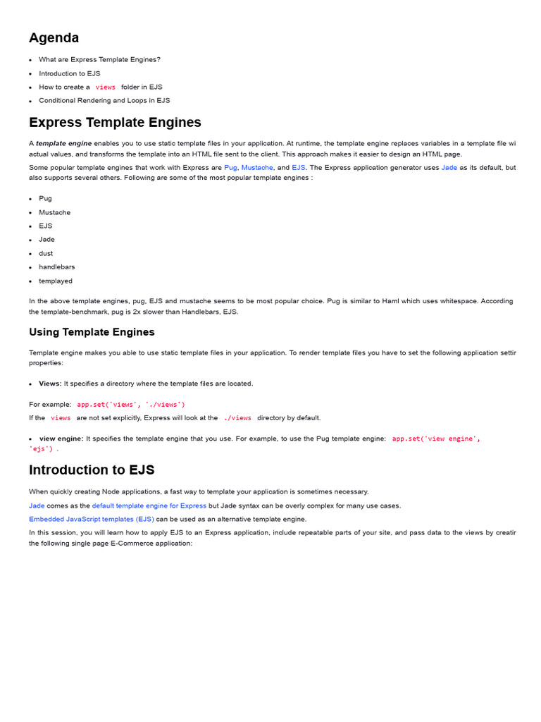 Express Template Engines | PDF