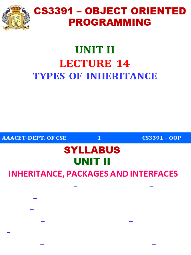 L14 - Types of Inheritance | PDF | Method (Computer Programming ... L14 - Types of Inheritance | PDF | Method (Computer Programming ...