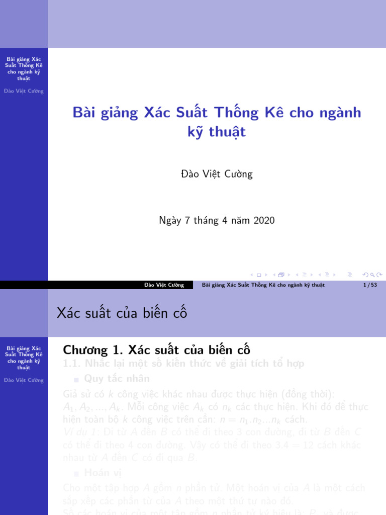 XSTK Chuong 1 | PDF