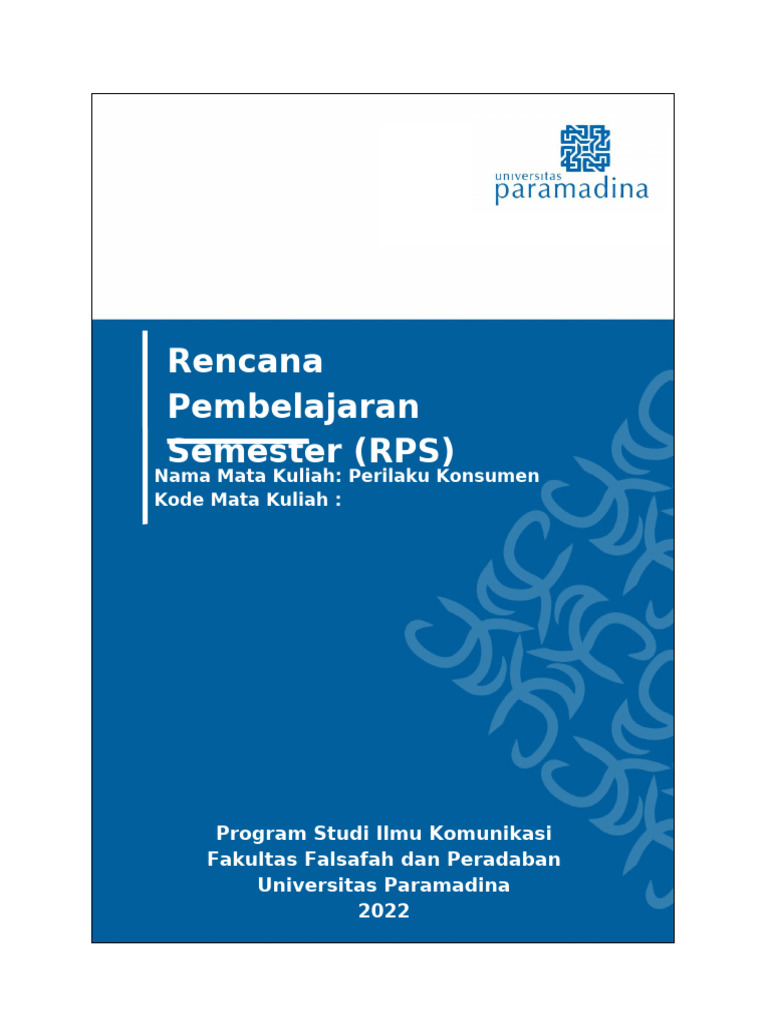 MASTER - RPS Perilaku Konsumen - LSY | PDF | Behavioural Sciences | Social Psychology