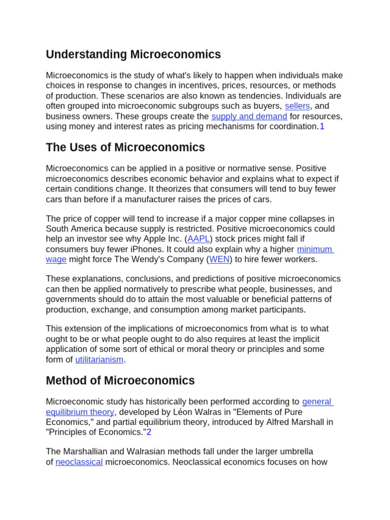 Understanding Microeconomics | PDF