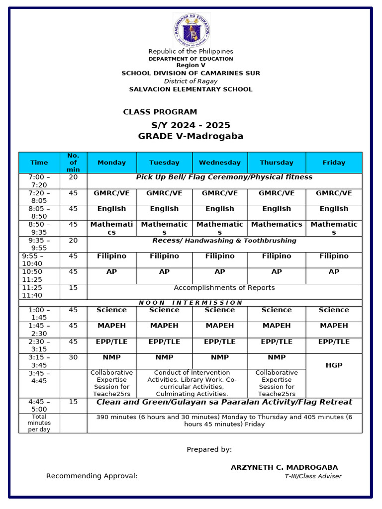 Class Program 2019 2020 | PDF
