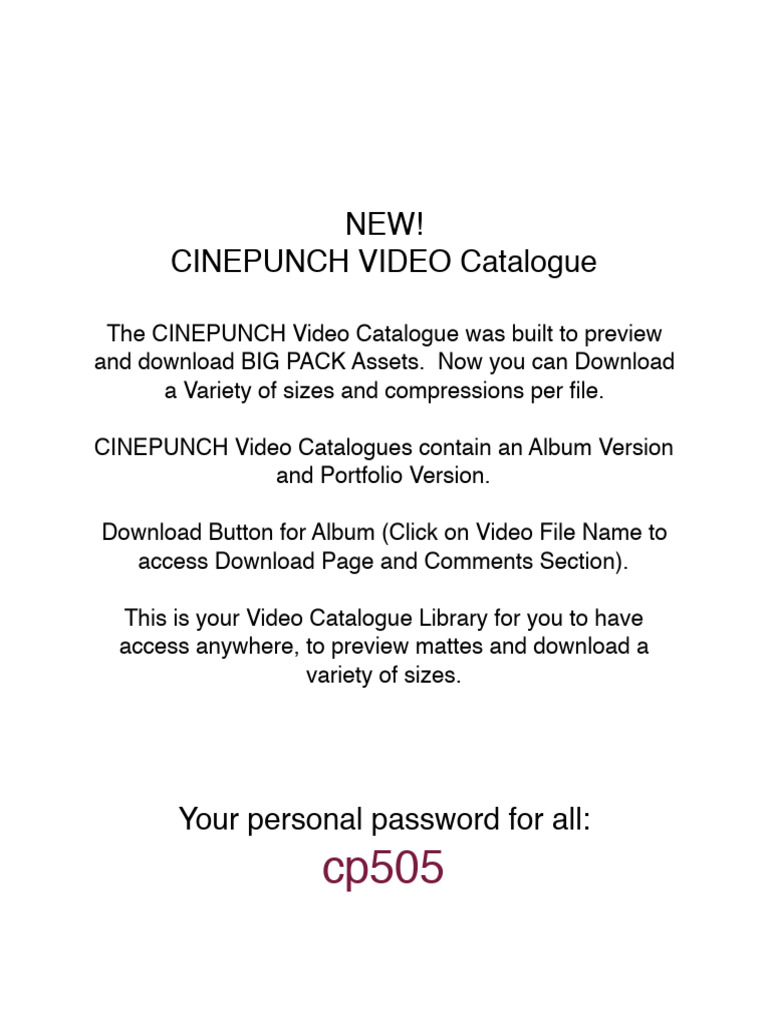 CINEPUNCH Video Catalogues | PDF