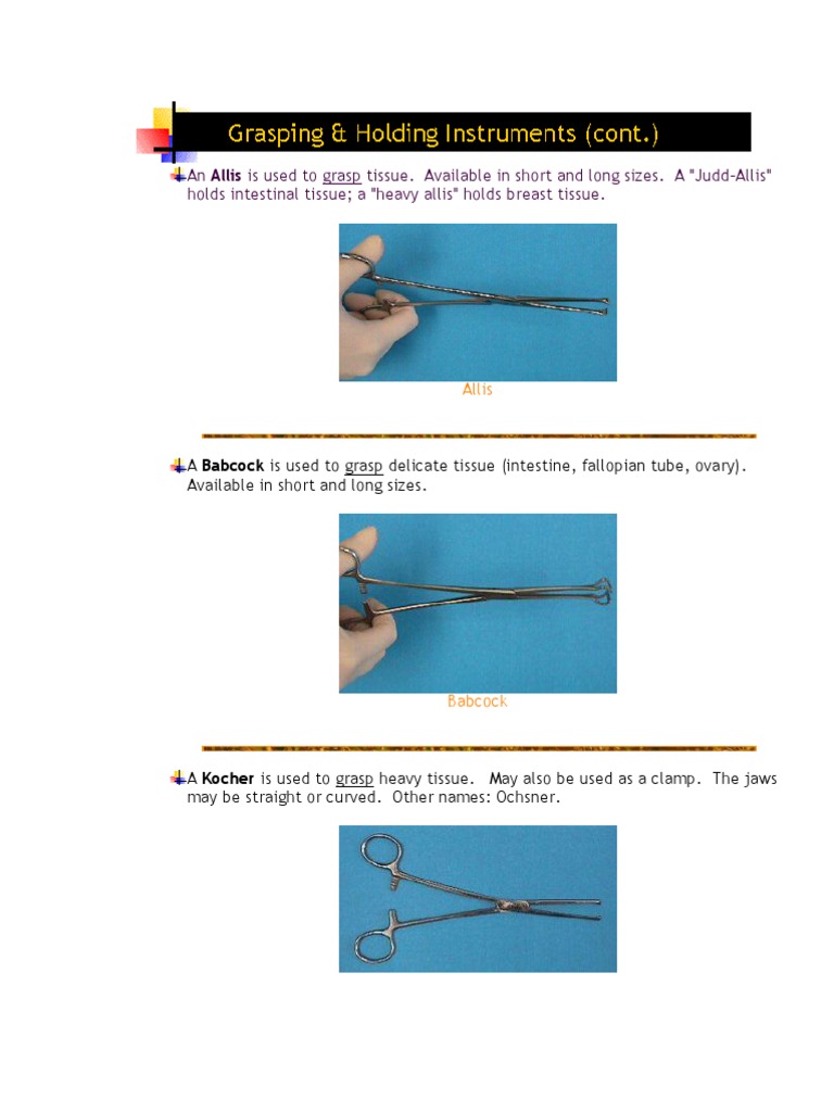 An Allis Is Used To Grasp Tissue. Available in Short and Long Sizes. A ...