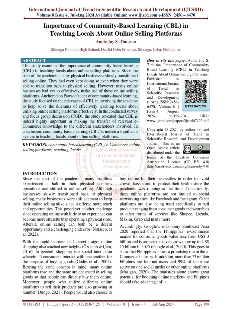 Importance of Community Based Learning CBL in Teaching Locals About ...