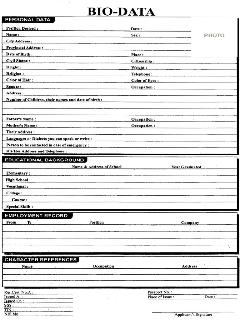 Bio Data Copy | PDF