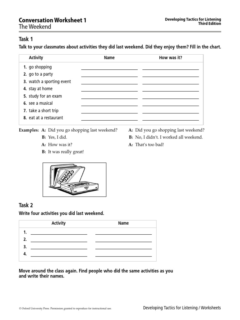 TFL Worksheet Developing Conversation Unit1 | PDF