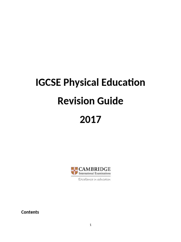 Cambridge IGCSE Physical Education Revision Guide 0413 | PDF