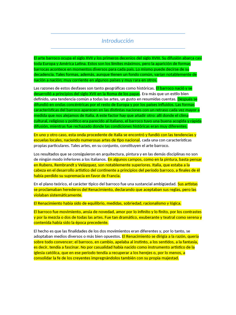 Transcripción y Resumen - Como Reconocer El Arte Barroco | PDF ...