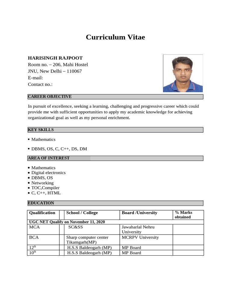 Hari Singh - CV | PDF