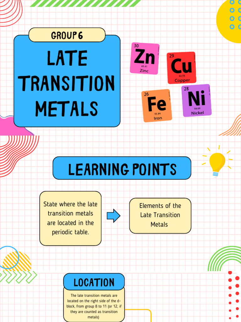 Late Transition Metals - Group 6 | PDF