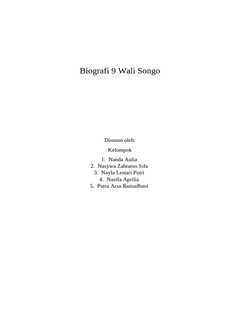 Biografi 9 Wali Songo | PDF
