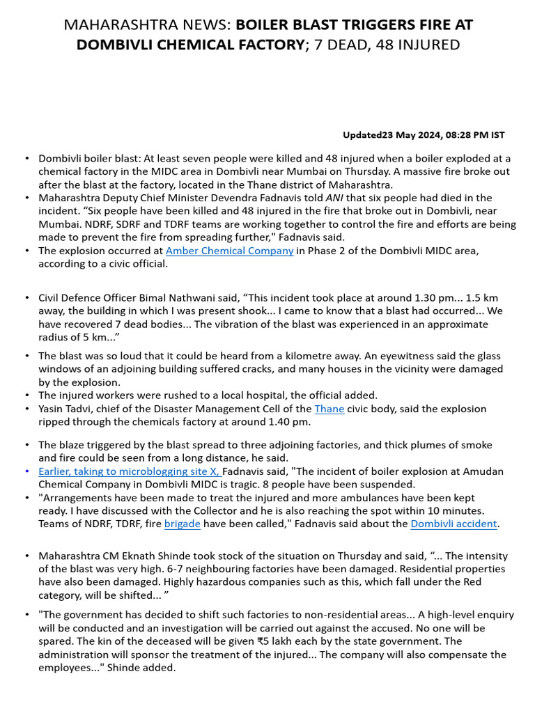 Fire Report Info | PDF