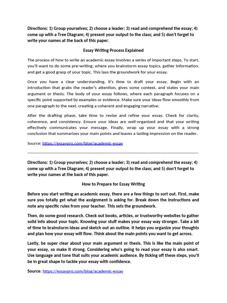Essay Writing Process Explained | PDF | Essays | Career & Growth