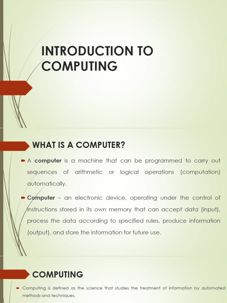Intro To Computing | PDF