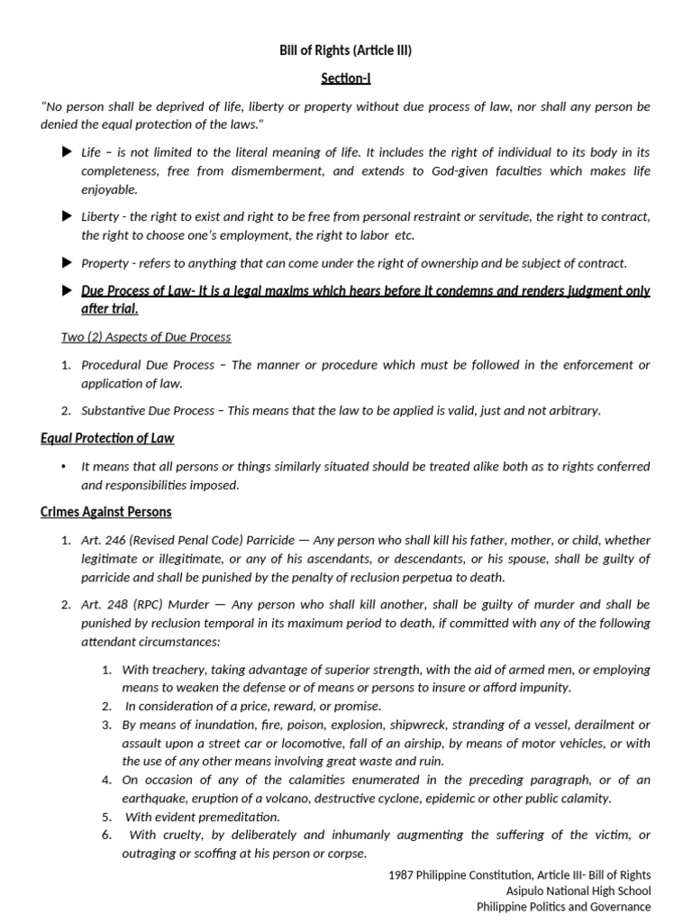 Bill of Rights | PDF