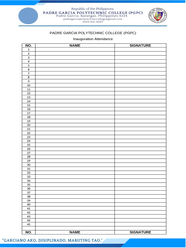 Inauguration Attendance | PDF