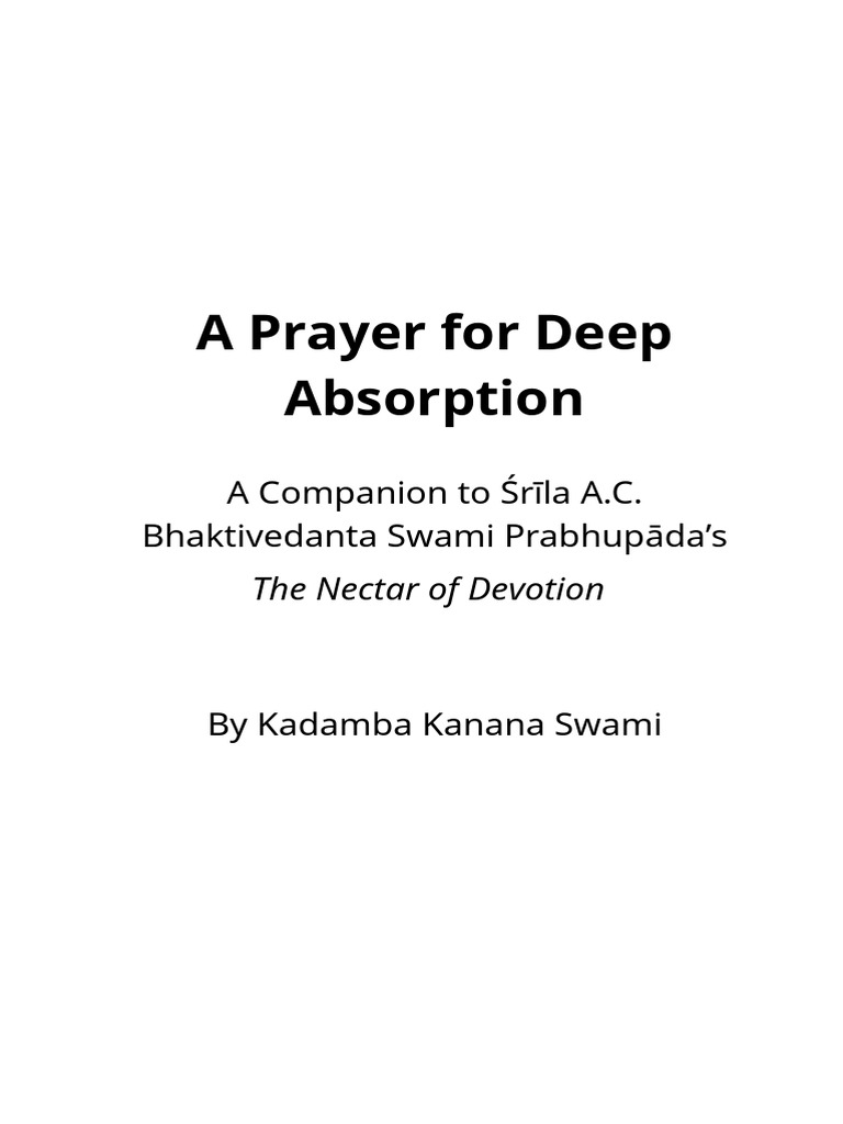 A Prayer For Deep Absorption Apr 2018 Kks | PDF