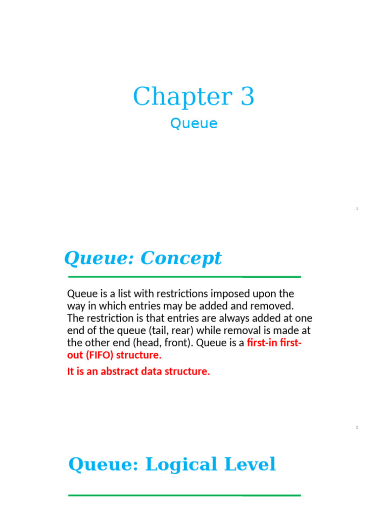 Chapter 3 Queue | PDF