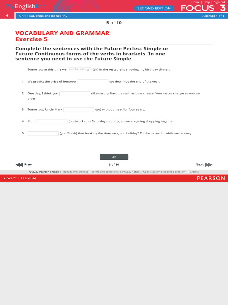 4.10 Self-Check - Mode Solve - Online Practice (Workbook) Unit 4 Eat ...
