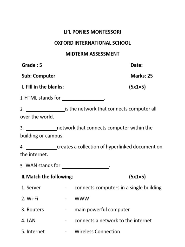 Grade 5 Computer | PDF