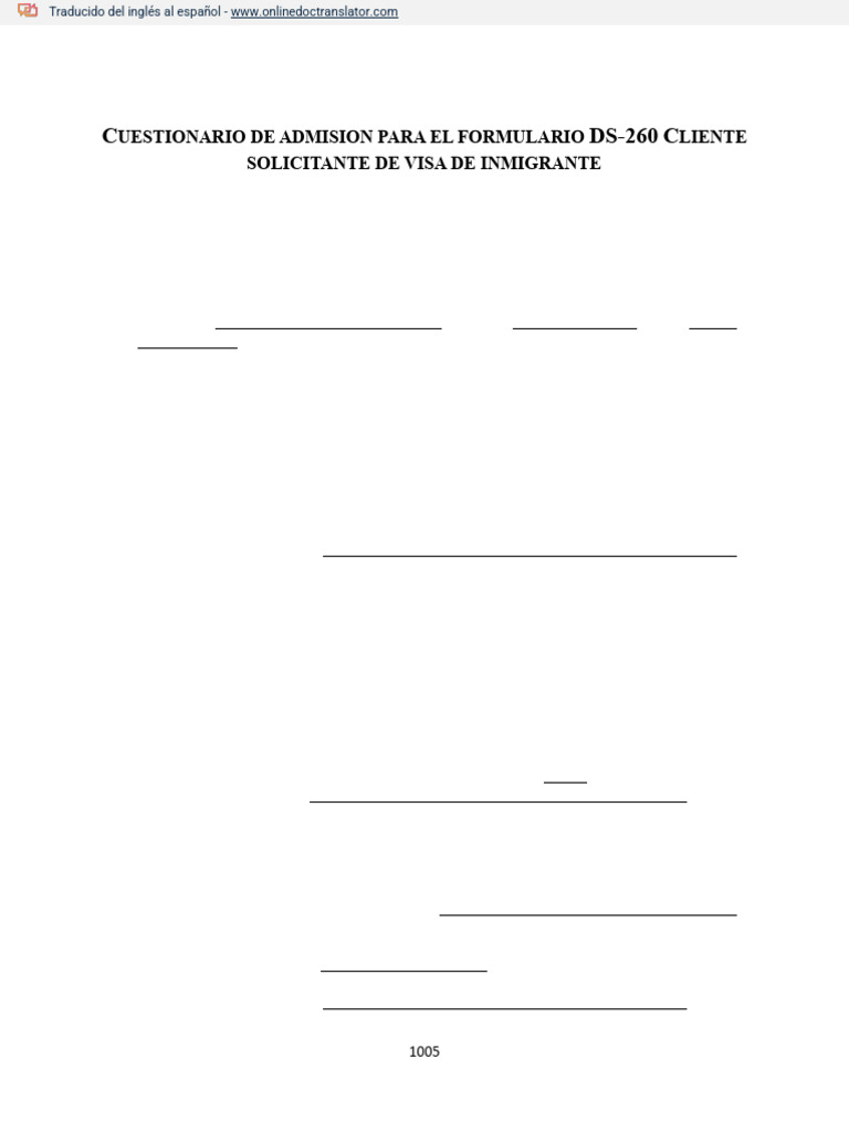 Formulario DS-260 - Español | PDF