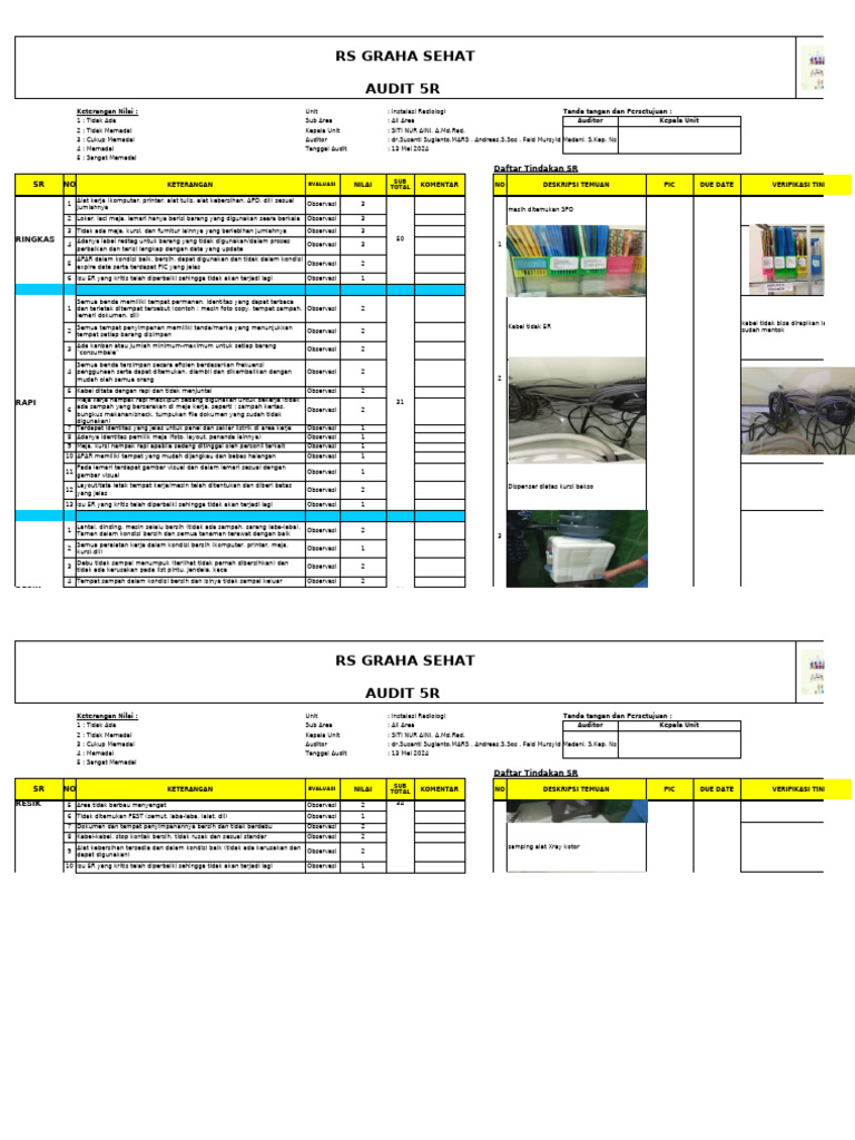 Audit 5r - Instalasi Radiologi | PDF