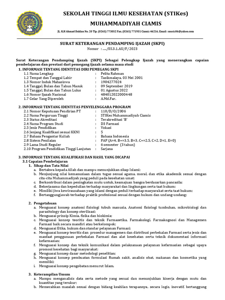 FORMAT SKPI 2020 Fix 2 | PDF
