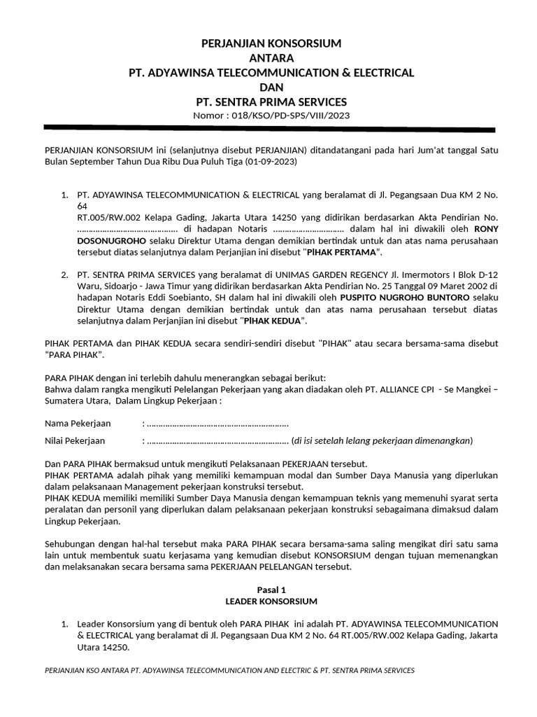 Draft KSO | PDF
