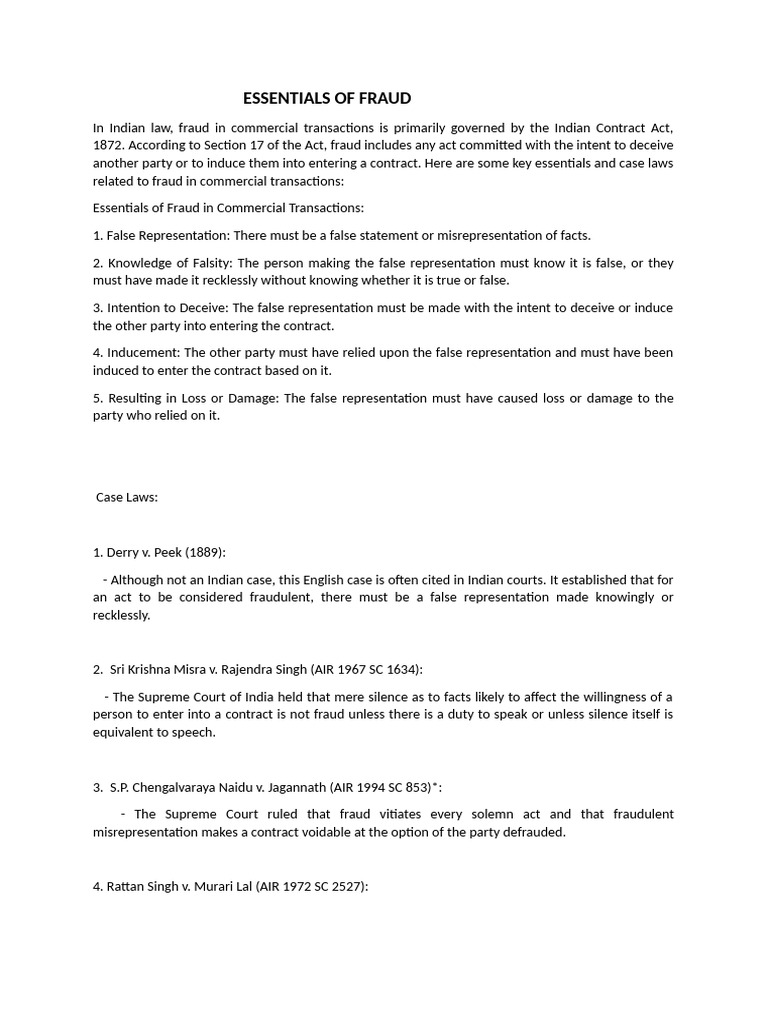 Essentials of Fraud | PDF