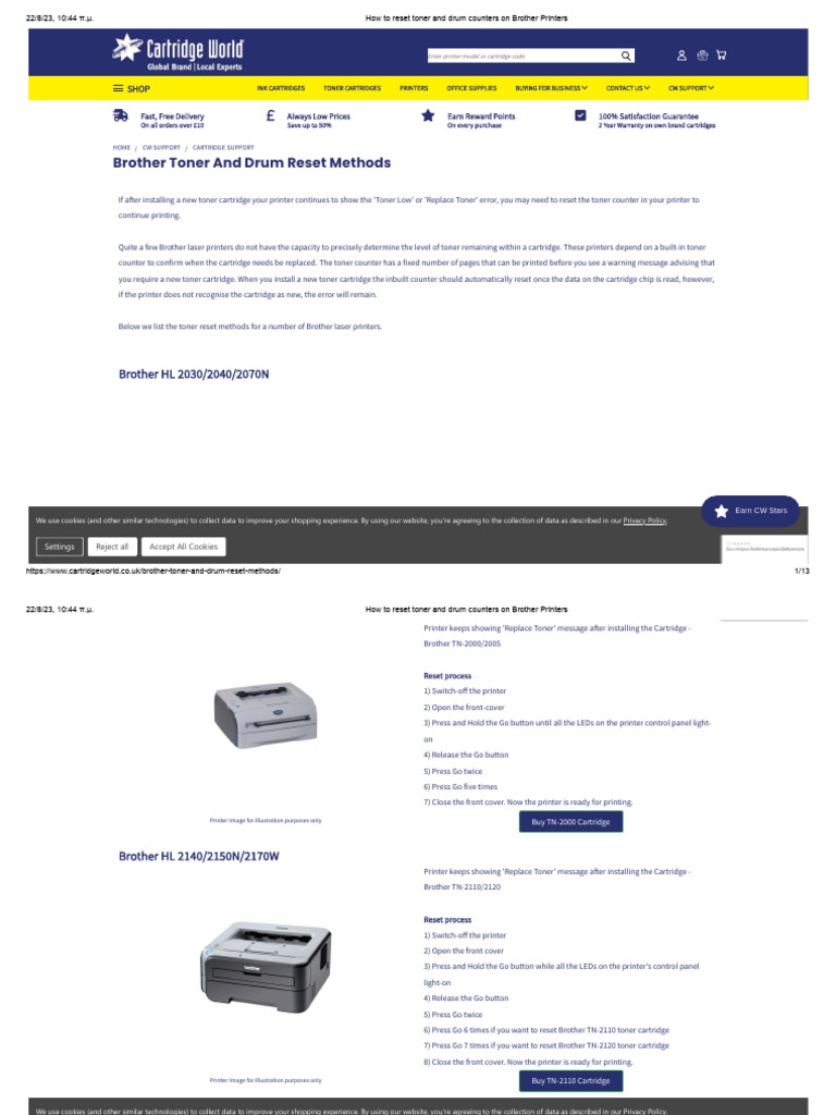 How To Reset Toner and Drum Counters On Brother Printers | PDF