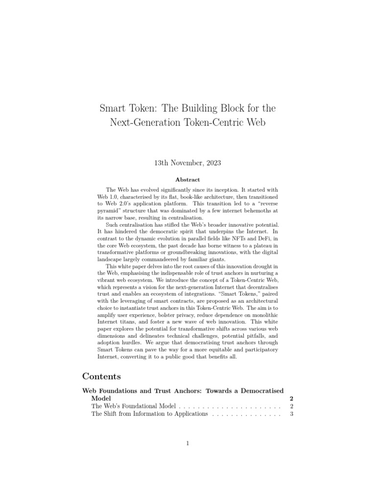 Smart Token Paper | PDF