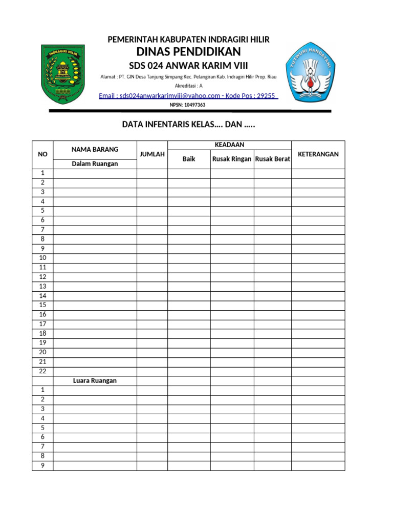 Contoh Draf Infentaris Kelas | PDF Contoh Draf Infentaris Kelas | PDF
