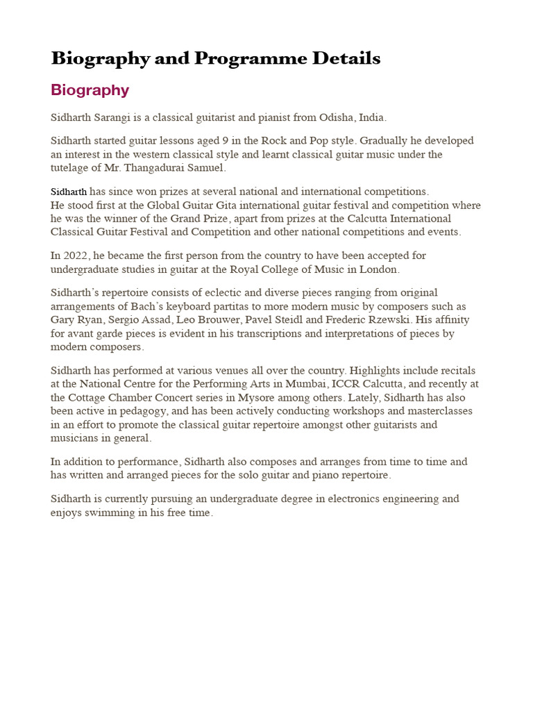 BIC Concert Programme Notes 4 | PDF