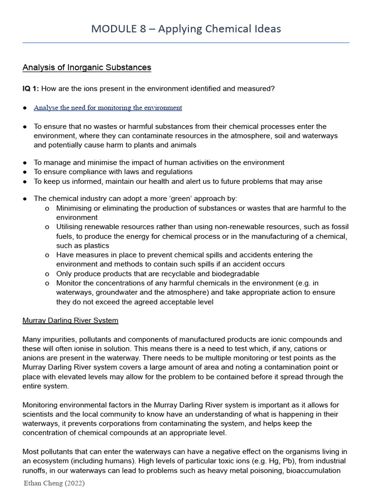 MODULE 8 - Applying Chemical Ideas | PDF