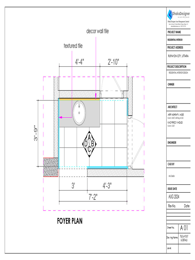 Foyer Space Tiles Layout & Details | PDF
