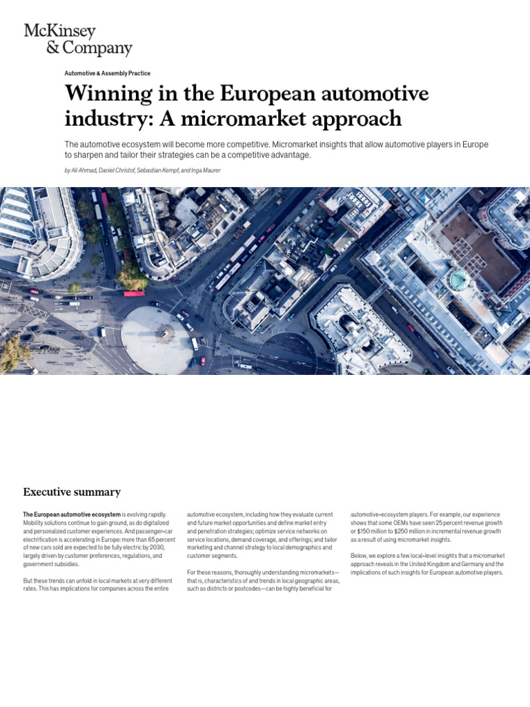 Winning in The European Automotive Industry A Micromarket Approach VF | PDF