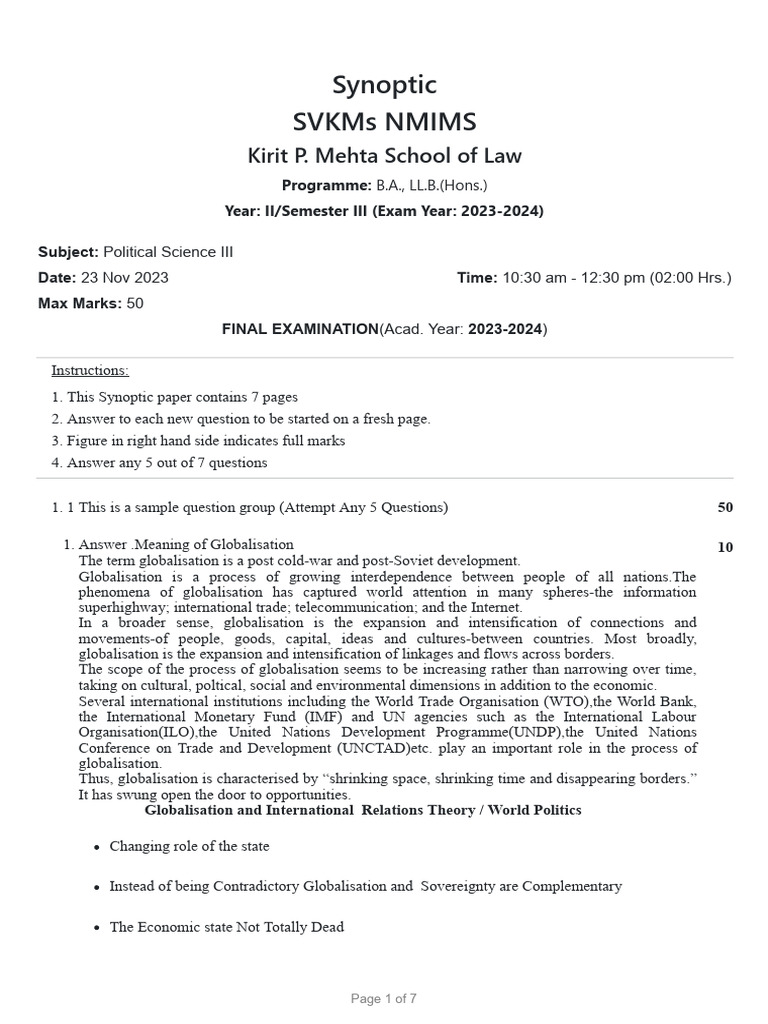 Synoptic Pol 3 2023 GqfBLGiYuW | PDF