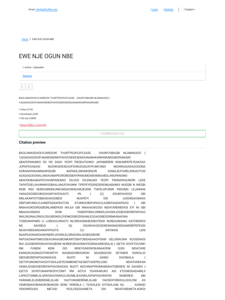 Ewe Nje Ogun Nbe | PDF