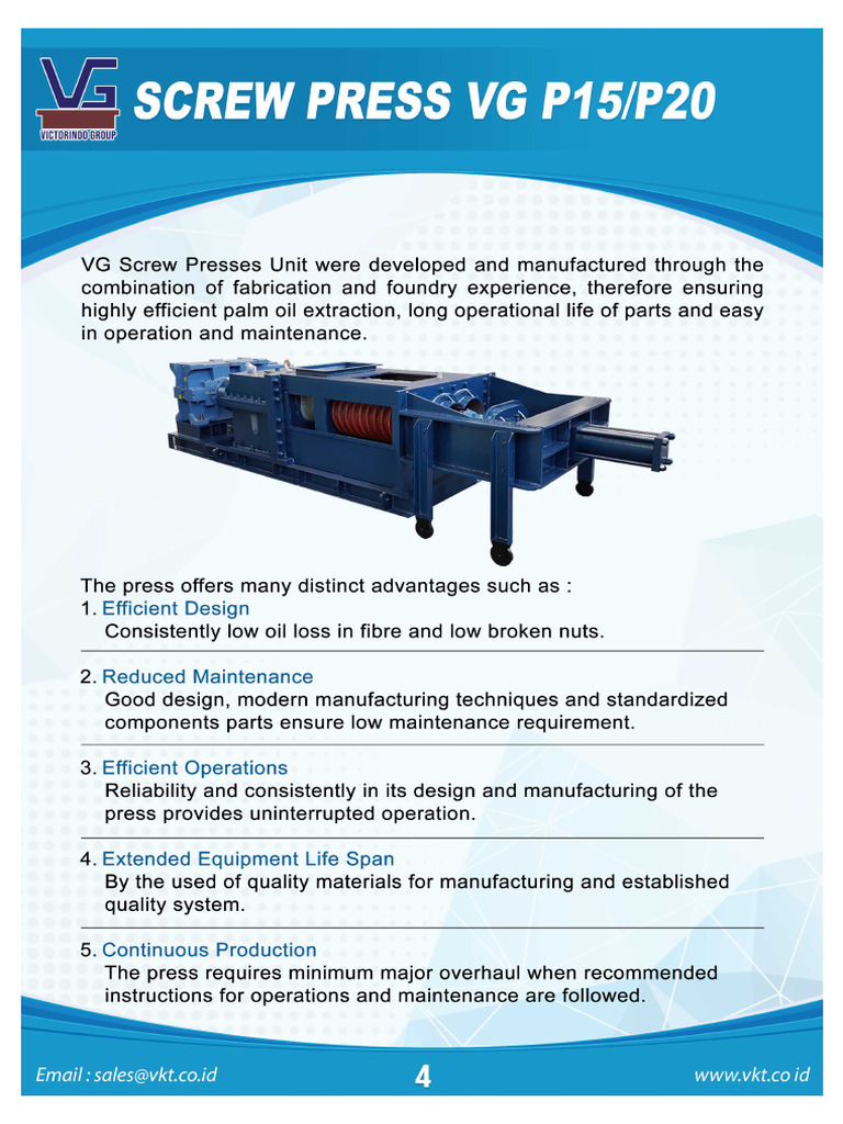 Katalog Screw Press VG & Digester VG | PDF