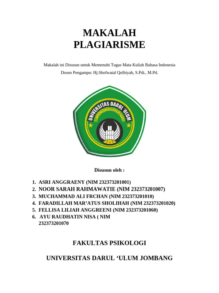Makalah Plagiarisme | PDF