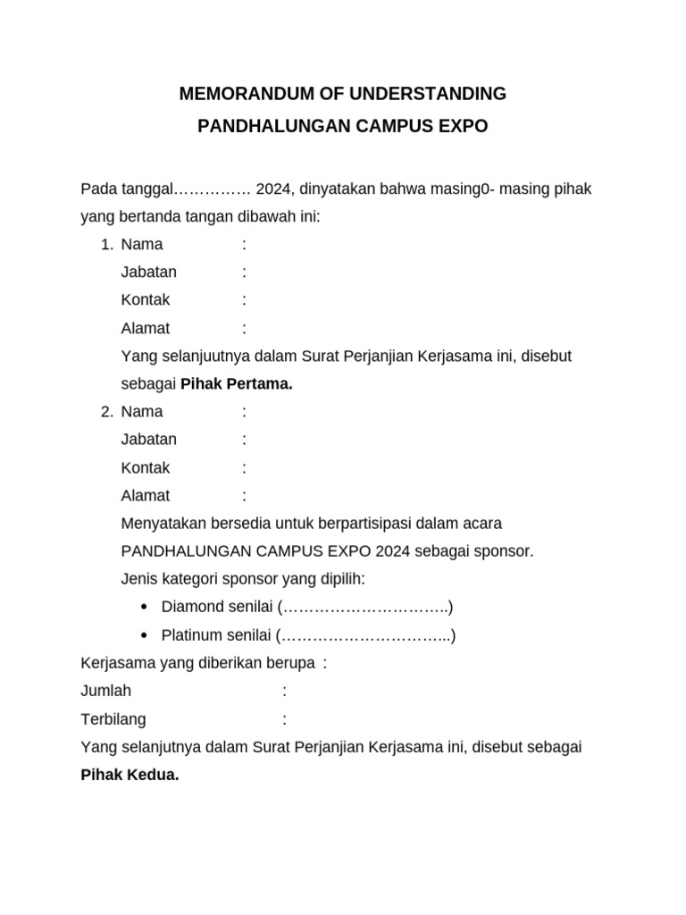 MOU Sponsorship 2 | PDF