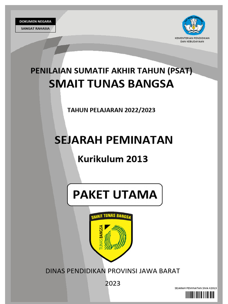 X Sejarah Soal PSAT 22-23 | PDF