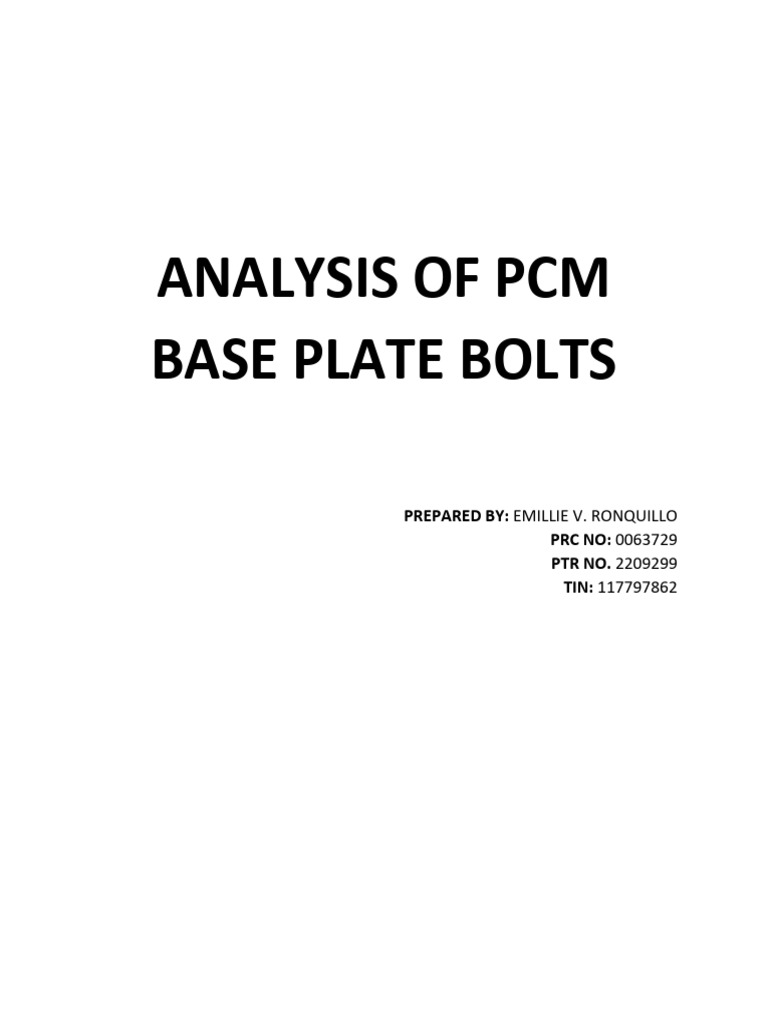 PCM Bolt Analysis 2 | PDF