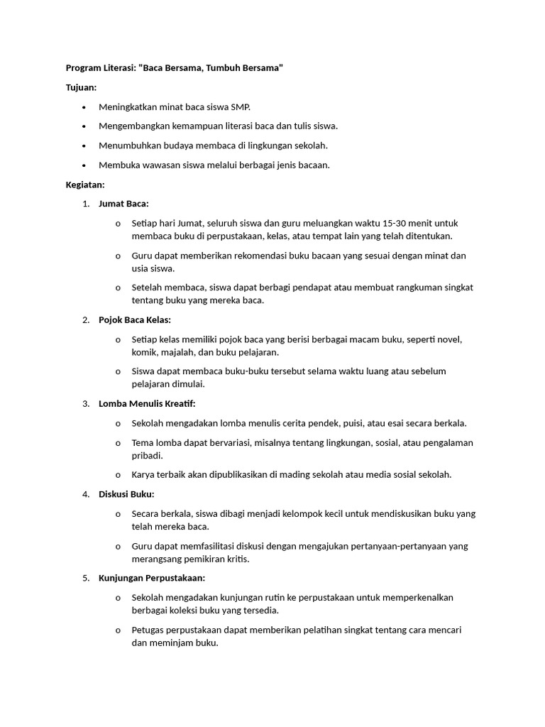 Program Literasi | PDF