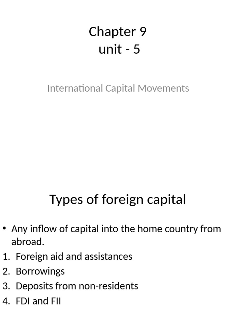 9, Unit 5 Capital Movements | PDF