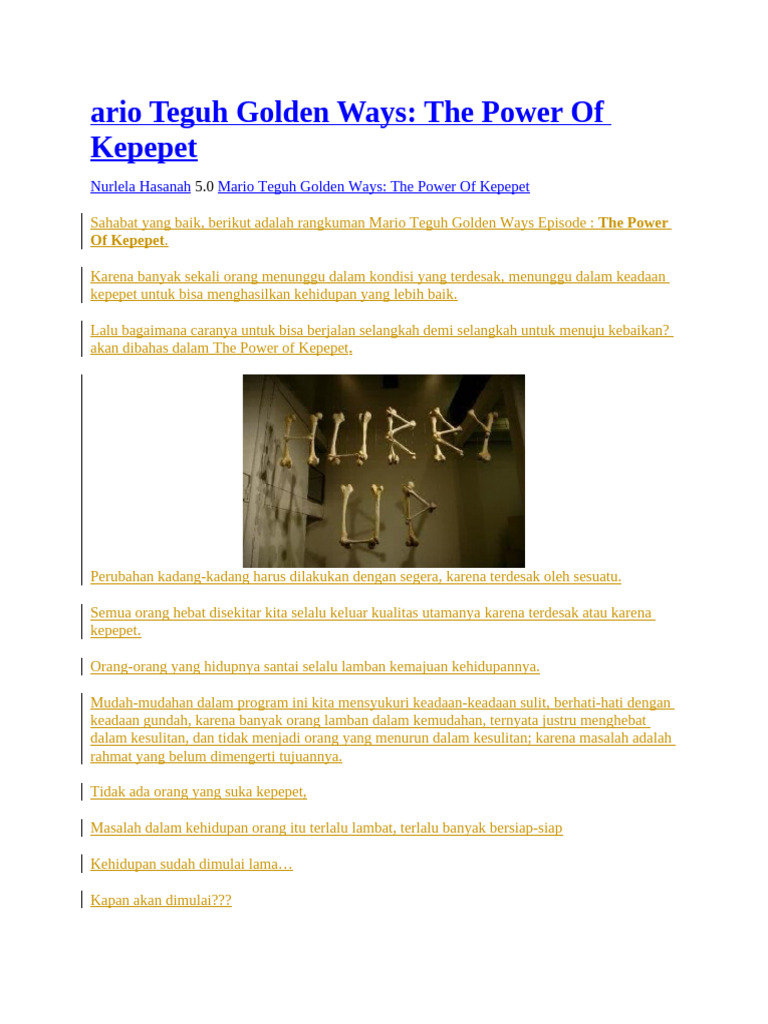 Ario Teguh Golden Ways | PDF