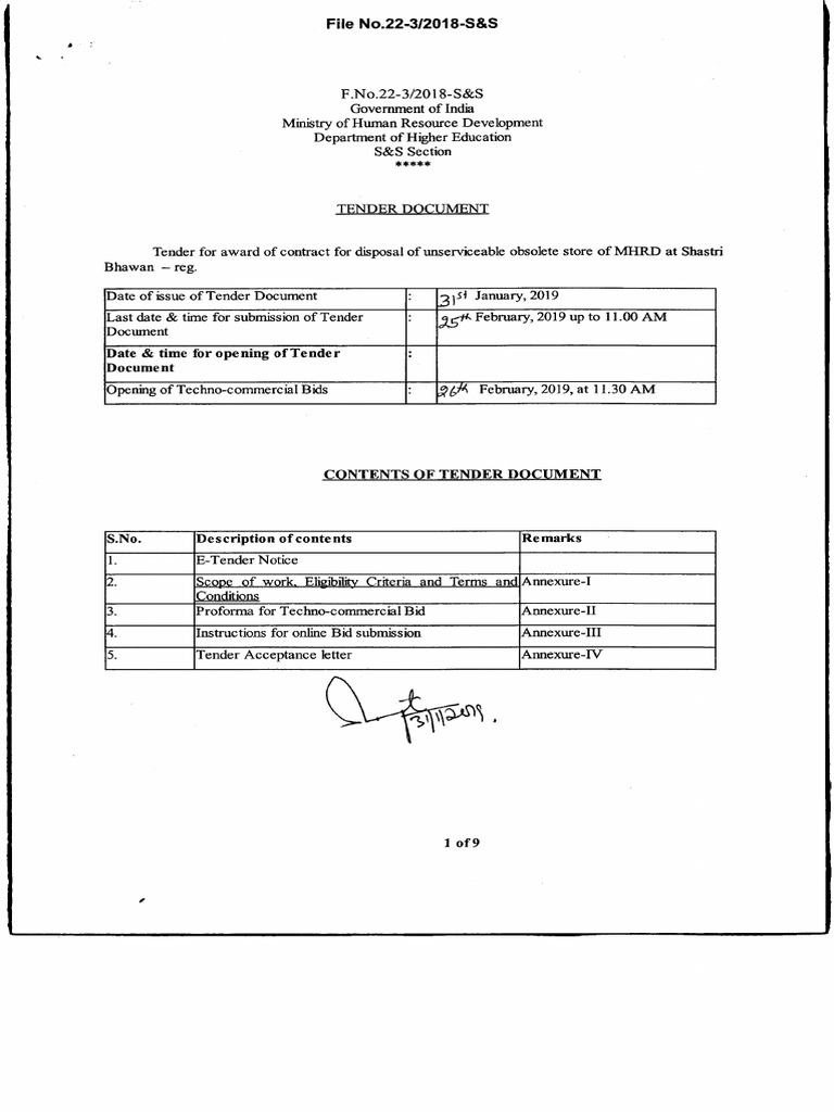 Tender | PDF