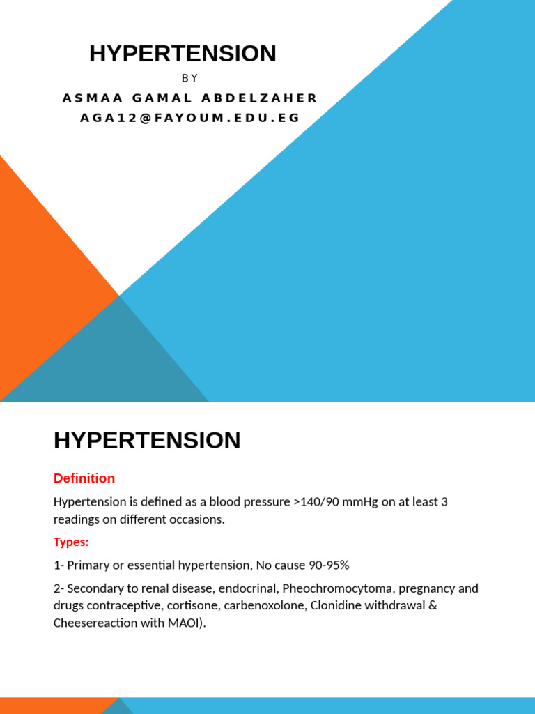 Hypertension 1 | PDF