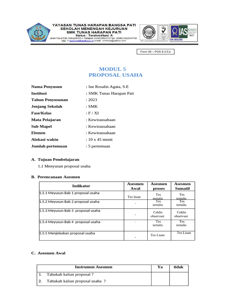 Kewirausahaan: Menyusun Proposal Usaha | PDF | Career & Growth